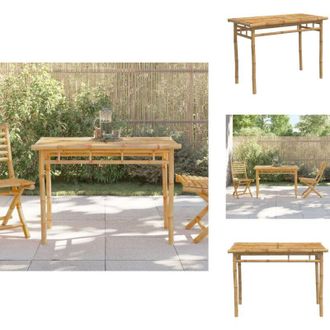 vidaXL Table &agrave; manger de jardin 110x55x75 cm bambou - Table &agrave; Manger Ext&eacute;rieur - Table Jardin Bambou - Mobilier De Jardin Rustique - Table Repas Ext&eacute;rieure