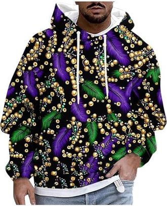 Generic Costume de carnaval &agrave; capuche pour homme avec impression amusante et tendance - Sweat-shirt &agrave; capuche - Coupe droite - Coupe ample - Confortable - Man