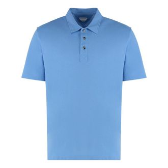 Bottega Veneta Cotton-Piqu&eacute; Polohemd - - Tops - Herren - Blau - M