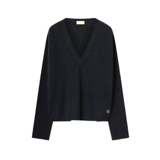 Momoni Astrid V-Ausschnitt Pullover - - Knitwear - Damen - Schwarzk - S