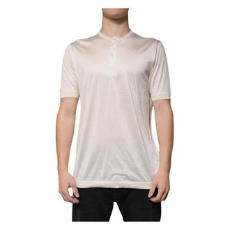 Dolce & Gabbana Henley Kurzarm-T-Shirt - - Tops - Herren - Wei&szlig; - 3XL