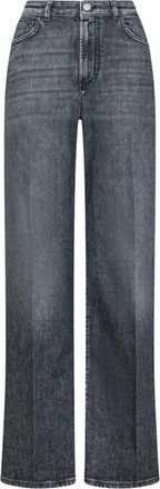 Seventy Femme, Jeans, Gris, Taille: 38 FR Jean Taille Haute et Jambes Larges