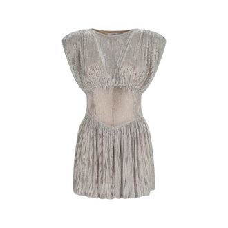 Giuseppe Di Morabito Femme, Robes, Gris, Taille: 34 FR Robe &Eacute;vas&eacute;e Orn&eacute;e de Cristaux