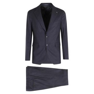 Tagliatore Abito Lana Gessato - Homme - Costumes - Bleu - Taille: S