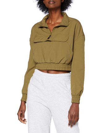 Urban Classics Jacke Ladies Cropped Crinkle Nylon Pull Over Jacket midground M