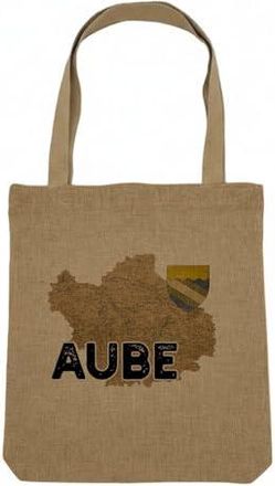 Fabulous Sac Shopping Tote Bag Aspect Lin - Aube 10 D&eacute;partement Troyes Carte Ancienne France - Sac de Courses Toile Epaisse 360g Beige Naturel Cabas Port&eacute; Epau