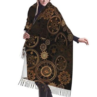 Generic Horloge &Agrave; Engrenages Bronze Si&egrave;cle Femme Ch&acirc;le Longue &Eacute;charpe Douce Ch&acirc;le Wrap Pour Hiver Automne Cadeau Mariage
