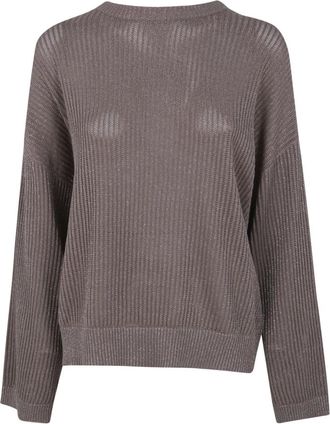 Brunello Cucinelli Femme, Pulls, Brun, Taille: 38 FR Pull ras du cou