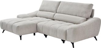 Vente-Unique Ecksofa -Ecke Links - Relax mit verschiebbarer Sitzfl&auml;che - Stoff Beige - ELOSIA