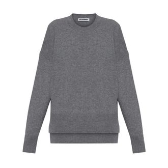 Jil Sander Femme, Pulls, Gris, Taille: 38 FR Pull en cachemire m&eacute;lang&eacute; &agrave; col rond