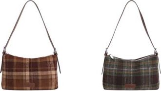 Generic Sac &agrave; bandouli&egrave;re tendance &agrave; carreaux dautomne pour femme en laine m&eacute;lang&eacute;e avec fermeture &eacute;clair, fourre-tout vintage pour un usage quotidien, sac &agrave; 