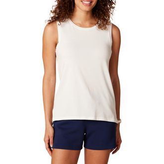 Amazon Essentials Damen Yoga-Tanktop Aus Weicher Baumwolle Mit Lockerer Passform (In Übergröße Erhältlich), Weiß, XXL Große Größen