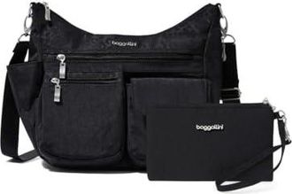Baggallini Everywhere Bagg - Sac &agrave; bandouli&egrave;re pour femme en nylon l&eacute;ger r&eacute;sistant &agrave; leau avec protection RFID - sac de voyage Hobo, 28 x 23 cm, Taille unique