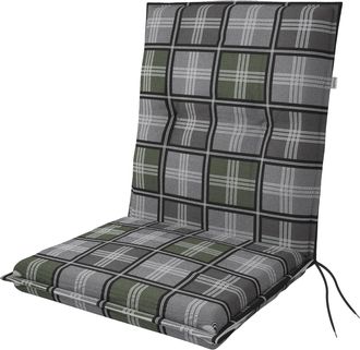 Doppler Niederlehner Motion XL/Gartenstuhlauflage/Niederlehner/Grau Gr&uuml;n Kariert/ca. 100 x 52 x 8 cm