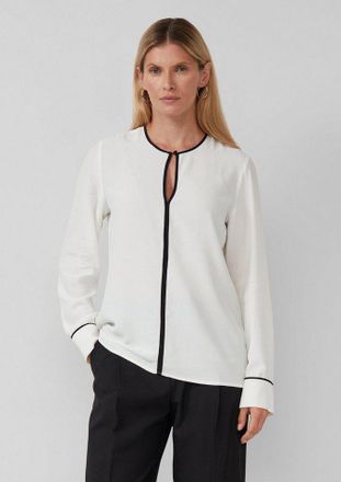 s.Oliver Langarmbluse Bluse Flie&szlig;ende Viskose-Bluse mit Kontrast-Details