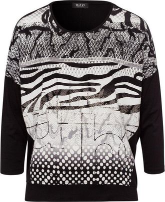 Tuzzi Nero T-Shirt mit Print-Mix-Effekt