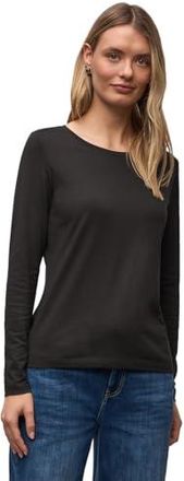 Street One T-Shirt Basique &agrave; col Rond Darkest Brown 44