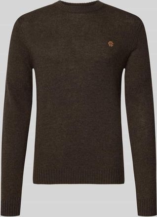 Mc Neal Slim Fit Strickpullover aus reiner Wolle mit Label-Stitching