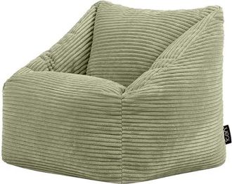 Icon Brand Natalia Sitzsack Kinder, Salbeigrün, Flauschiger Cord Stoff, Sitzsack Cord mit Füllung, Bequemer Kinder Sessel, Kuschelsessel, Lese Sessel, Schlafzimm