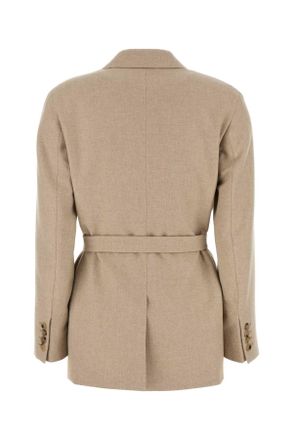 Max Mara Womens Cappuccino Wool Blend Randers Blazer Albino Giacche E Gilet Jacket