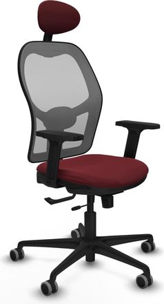 Piqueras y Crespo Arbeitscomputerstuhl mit 2D-Armen, h&ouml;henverstellbarer Lendenwirbelst&uuml;tze und festem Kopfteil, ausgestattet mit Syncro/Traslack und injiziertem Schaums