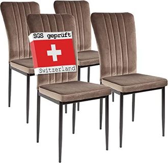 Albatros-Moebel Chaises de Salle &agrave; Manger Modena, Lot de 4, Marron, test&eacute;es SGS
