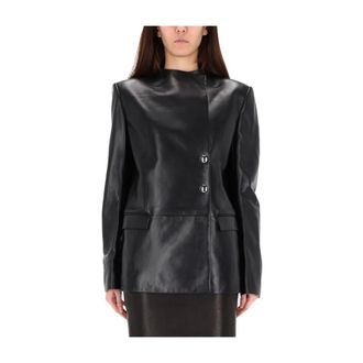 Khaite Femme, Vestes, Noir, Taille: 36 FR Veste Boutonn&eacute;e en Agneau Nappa