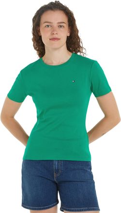 Tommy Hilfiger Damen T-Shirt Kurzarm New Slim Cody Rundhalsausschnitt, Grün (Olympic Green), XXS