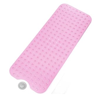 Generic Badewannenmatten for Duschwanne, Extra Lange, rutschfeste 101,6 X 40, cm Gro&szlig;e Badematte Mit Abflussl&ouml;chern Und Saugn&auml;pfen, for Badezimmer(Clear Pink)