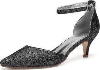 Generic Chaussures De Mariage Chaussures &Agrave; Talons Pointues Femme Mari&eacute;e Stylet Talons Bas &Eacute;t&eacute; Dress F&ecirc;te Bridal Talon 6Cm,Noir,42 EU