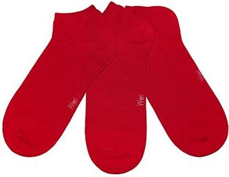 Weri Spezials Lot de 3 paires de chaussettes de basket en coton uni lisse pour homme, Rubis Uni Lot de 3, 39-42