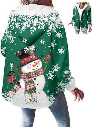 Generic 2026 Vestes pour femmes Manteau solide Veste &agrave; capuche &agrave; boutonnage Sweat, Vert, XXL