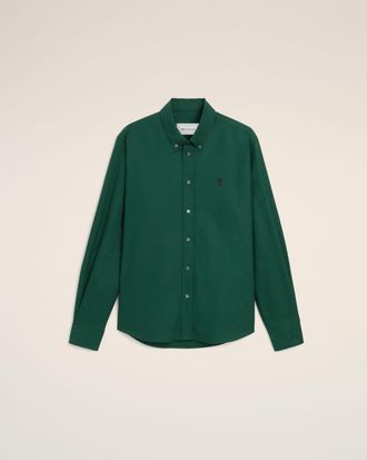 Ami Ami Paris - Chemise verte en coton Ami de Coeur Vert Bouteille - Taille : 36 - pour Homme
