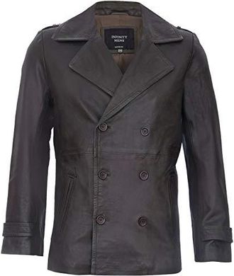 Infinity Leather Blouson en Cuir Homme Pea Dr Who Marron German Naval 3XL