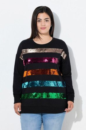 Angel Of Style Sweatshirt Sweatshirt bequeme Passform Pailletten-Streifen