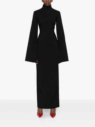 Solace London Funnel Neck Dress - Black