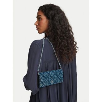 Tommy Hilfiger Handtasche Tommy Hilfiger Th Feminine Wallet Chain Denim AW0AW18903 Blau