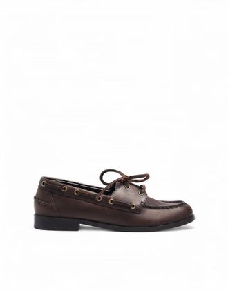 NA-KD Leder-Loafer in Braun mit dicker Sohle