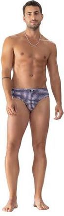 Mey Pantalon de jazz pour homme - Caleçon avec coupe classique et imprimé minimaliste - Série Diagonal Squares, Yacht Blue, L