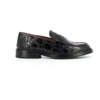 Wonders Strukturierter Ledermokassin mit Maxi Track Sohle - - Shoes - Damen - Schwarzk - 35 EU