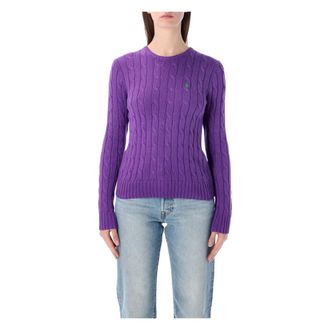 Ralph Lauren Femme, Pulls, Violet, Taille: 42 FR Julianna Cable-Knit Sweater