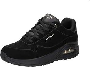 Skechers Femme Uno Rugged Chillproof Basket, Black Suede/Duraleather/Embroidery Trim, 39.5 EU