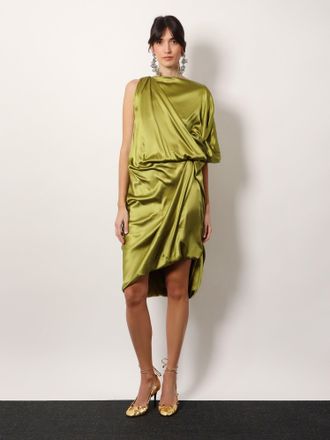 Dries Van Noten Womens Silk Dress Dalant Green