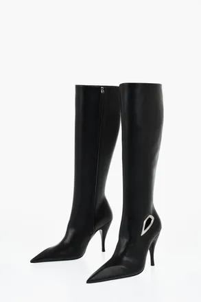 Off-white Hohe Lederstiefel Mit Cut-Out-Detail Und 11 cm Absatz Off-White
