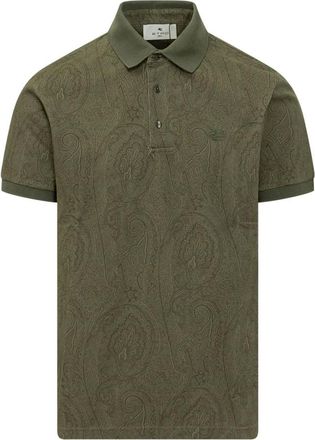Etro Homme, Tops, Vert, Taille: 3XL Polo Jacquard Paisley