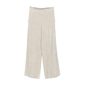 Alysi Hellgraue Seiden & Nylon Hose - - Trousers - Damen - Grau - S