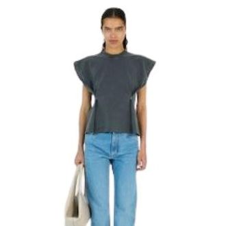 Coperni Femme, Tops, Gris, Taille: 36 FR T-shirt ajustable Z&eacute;ro D&eacute;chet