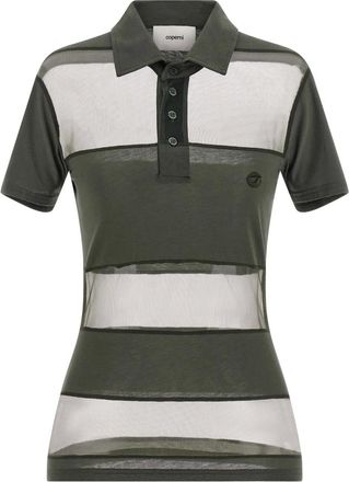 Coperni Femme, Tops, Vert, Taille: 36 FR Haut Polo Transparent &agrave; Rayures