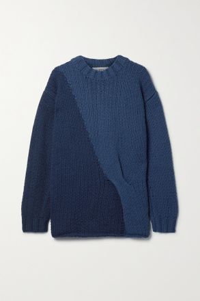 Nellie Partow Mia Zweifarbiger Pullover Aus Kaschmir - Blau