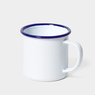 Falcon Enamelware Falcon Housewares 12 x Emaille-Becher, 8 cm, wei&szlig;